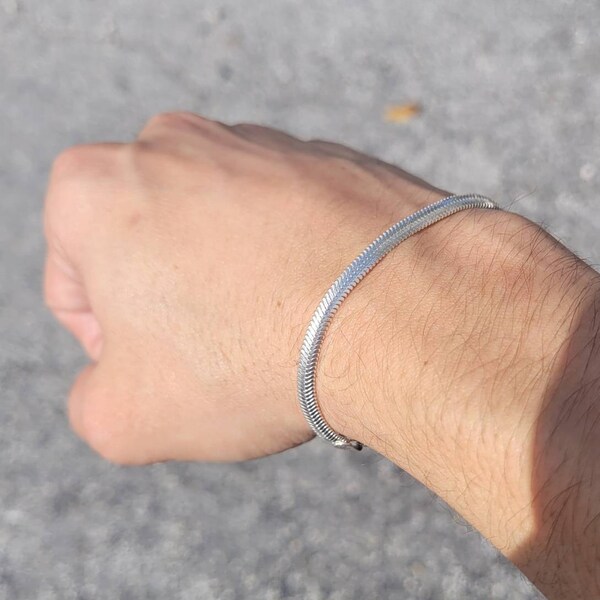 925 Sterling Silver ID Mens Bracelet, Personalized Bracelet, Free ...