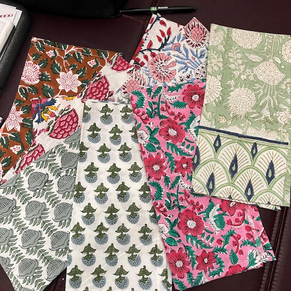 20 Pcs Hand Block Printed Napkin 100% Cotton Cloth Napkins Eco/earth ...