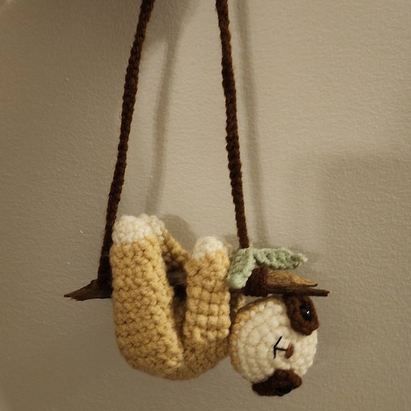 CROCHET PATTERN Hanging Sloth, Crochet Mini Sloth Pattern, Crochet Car ...