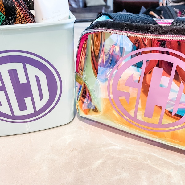 Monogram Car Decal, Monogram Vinyl Decal, Glitter Monogram Vinyl Decals ...
