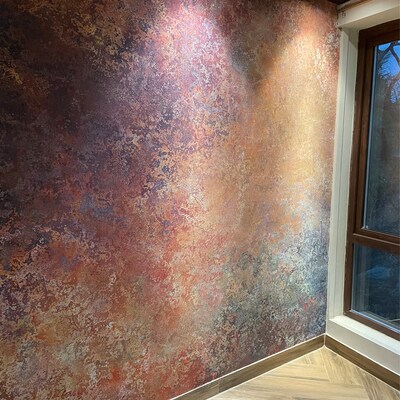 Rusty Copper Metal Wallpaper Peel and Stick Industrial Distress Wall ...