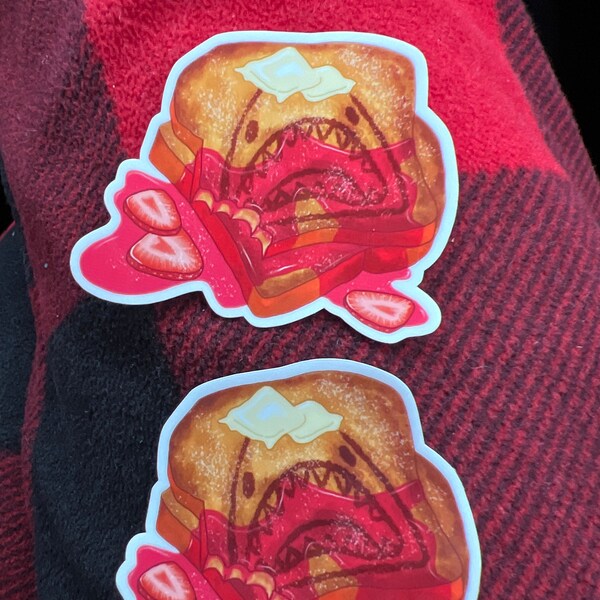 Shark French Toast Vinyl Sticker - Etsy