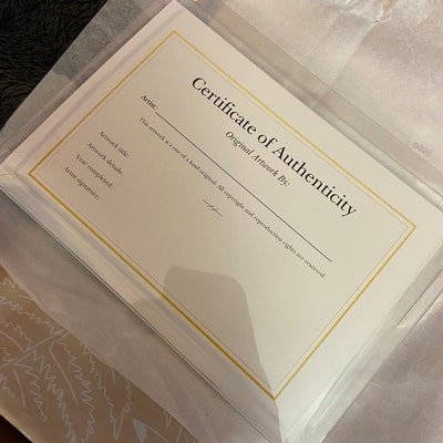 Limited Edition Art Print Certificate of Authenticity Cards - Etsy