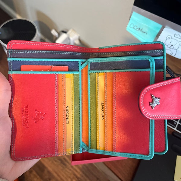 Multi Coloured Purse - Purse With Button - Colourful Purse for Women ...