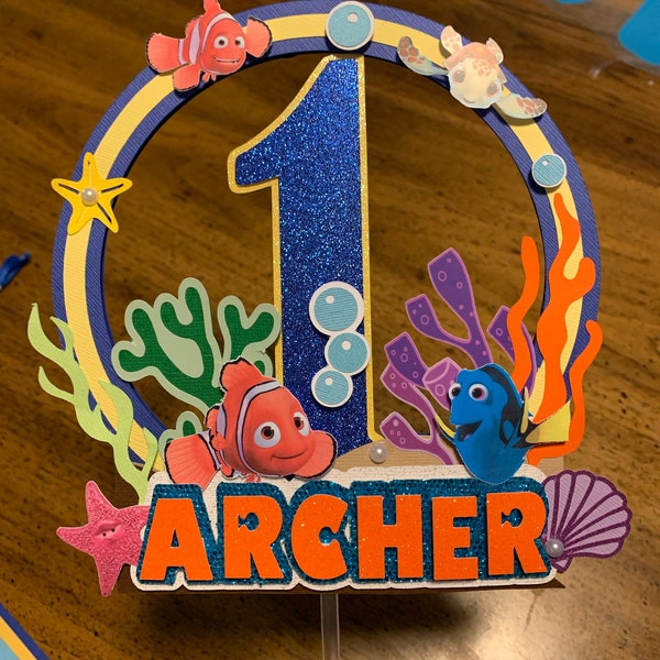 Personalized Finding Nemo Cake Topper & Banner: Birthday Party Decor - Etsy