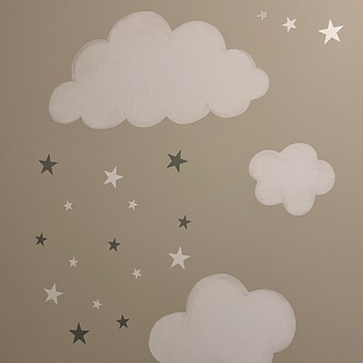 Fabric Wall Decal Nursery Decor Large Cloud Stickers Toodles Decal ...