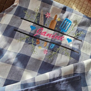 Kitchen Utensils Split Embroidery Design, Baking Tools Flower ...