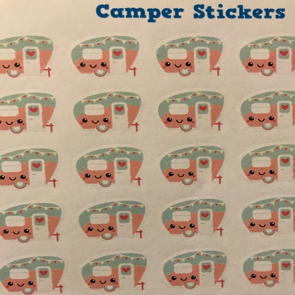 40 Cute Camper/campervan/caravan/camping Planner Stickers - Etsy