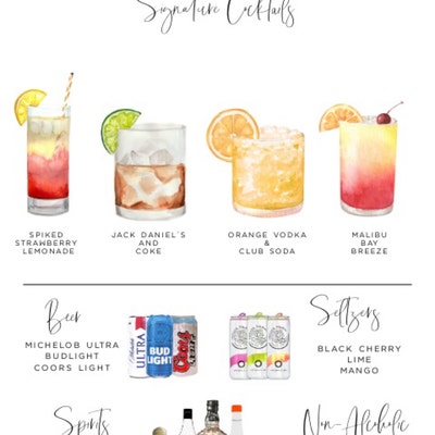 Bar Menu Template, Modern Editable Drink Menu Template, Minimalist ...