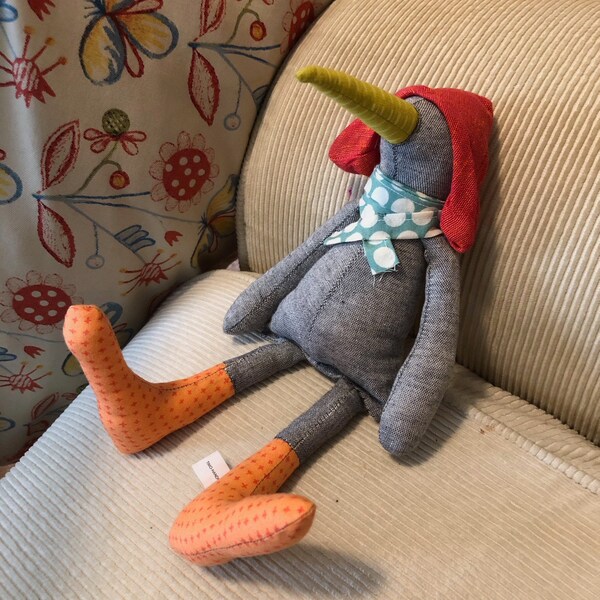 Modern Nursery Décor, Animal Doll, Handmade Bird, Art Doll, Stuffed ...