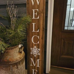Christmas Welcome Sign Winter Porch Decor Let It Snow Sign Farmhouse ...