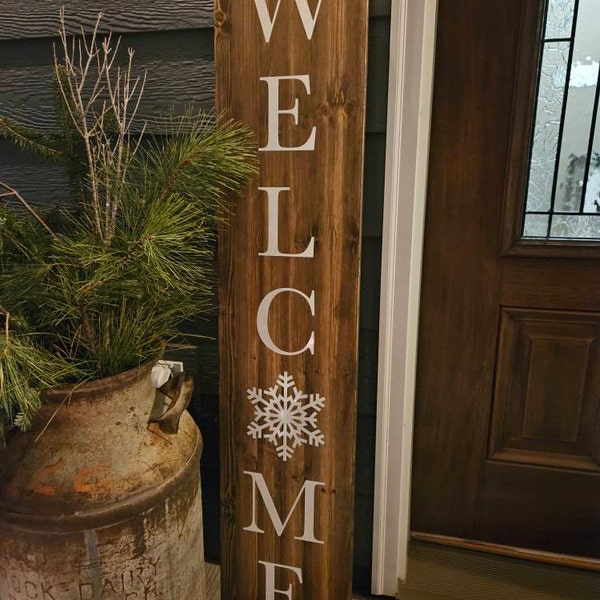Christmas Welcome Sign - Winter Porch Decor - Let It Snow Sign ...