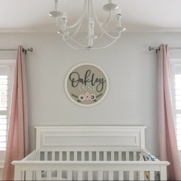 Custom Round Baby Name Sign - Etsy