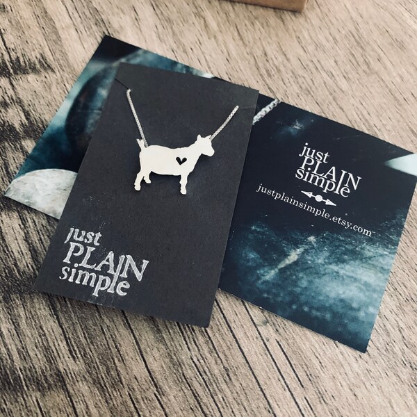 Tiny Pygmy Goat Necklace, Sterling Silver Hand Cut Pendant and Heart - Etsy