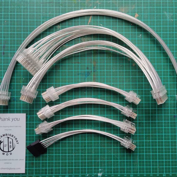 Customized Corsair Full Modular Psu Cables Sleeved Silver Plated Cables ...