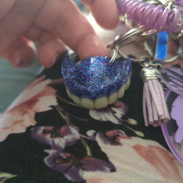 Tiny Denture Keychain "baby Teeth@ - Etsy