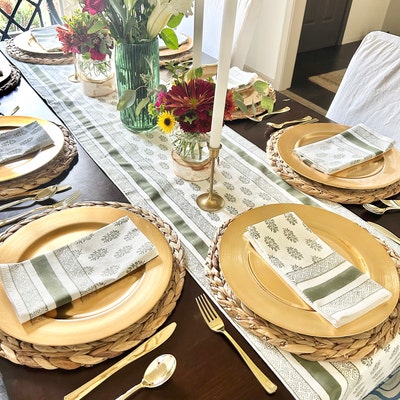 Mustard Floral 100% Cotton Round Table Cloth for Dining Table Kitchen ...