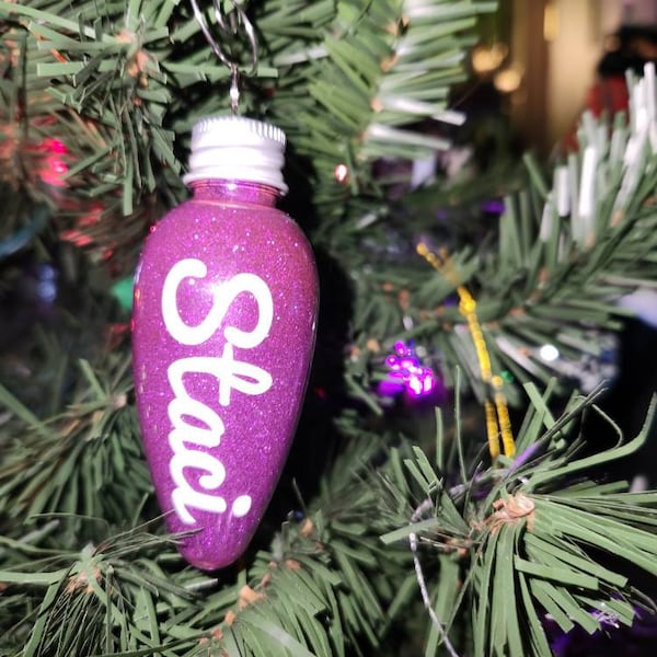 Personalized Lightbulb Christmas Ornaments | Name Ornaments | Christmas ...