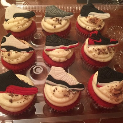12 Michael Jordan Edible Cupcake Toppers Fondant Gumpaste - Etsy