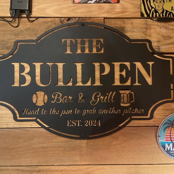 Personalized Metal Garage Sign Custom Workshop Name Sign Home Decor Car ...