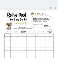 Baby Pool Game Baby Shower Printable Editable Baby Shower Activity Baby ...