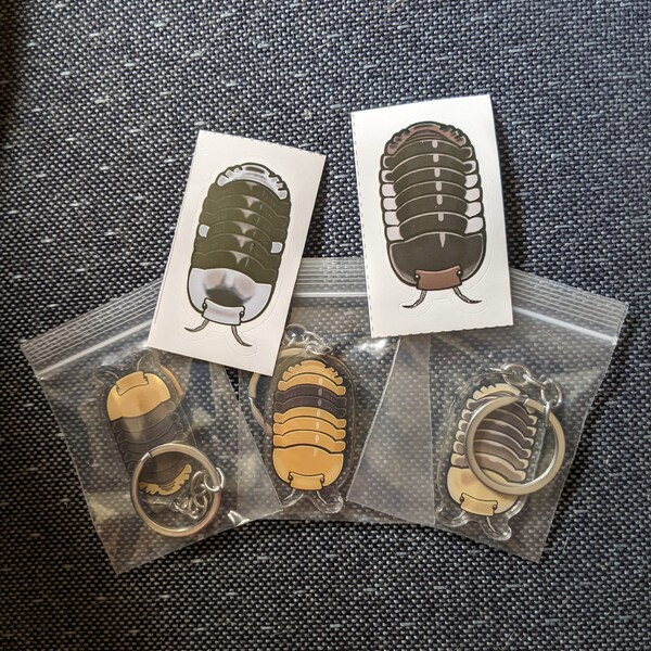 Isopod Artwork Acrylic Keychains Acrylic Cubaris Porcellio 20 Species ...