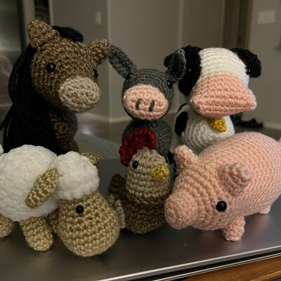 Crochet Mini Animals Pattern Crochet Farm Animals, Crochet Pig Pattern ...