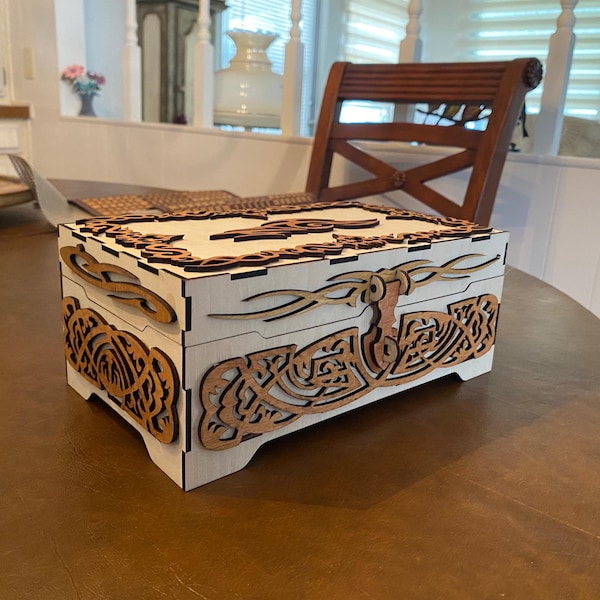 Laser Cut Set of 3 Caskets Box- Beautiful Ornament Boxes - Jewelry Gift ...