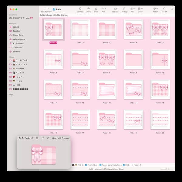 Pink Desktop Icons, Pink Desktop Folders, Pink Mac Book Icons, Folder ...