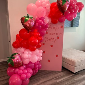 Berry First Birthday Decal Happy Birthday Party Backdrop First Birthday ...