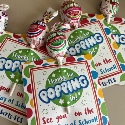 Back to School Lollipop Tag, DIGITAL EDITABLE DOWNLOAD, Thanks for ...