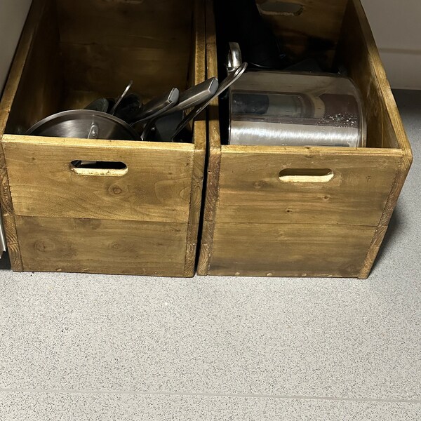 Rustic Wooden Storage Box - Kitchen or Craft Box - Farmhouse Style ...