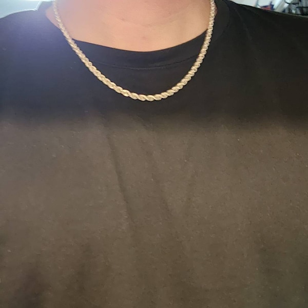 925 Sterling Silver Rope Chain Necklace Made in Italy, Silver Chain ...