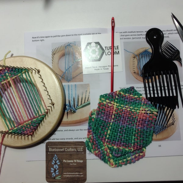 Original TURTLE Loom™ R "regular Sett" - Hexagon Pin-loom, About 4 ...
