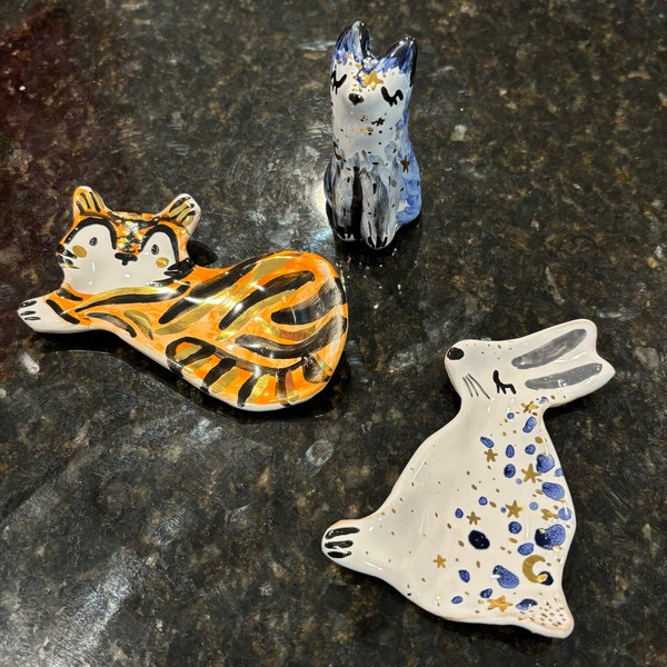 Otter Figurine, Ceramic Otter, Moon Phases,galaxy Figurine, Ceramic ...