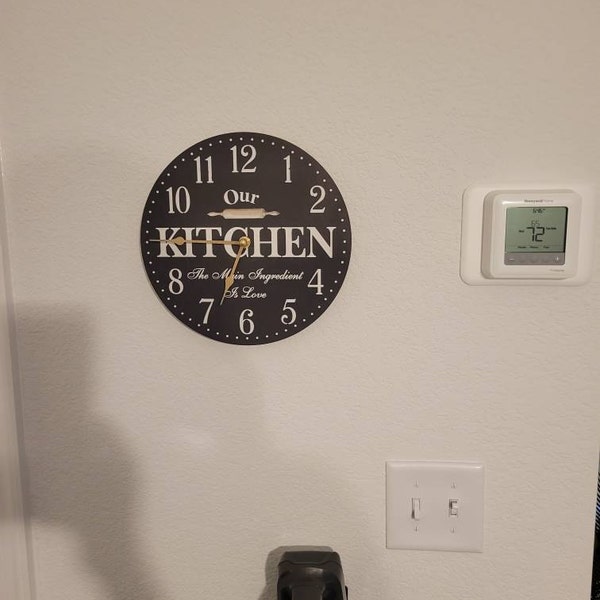 Personalized Kitchen Wall Clock- Gray Kitchen Clock - Etsy