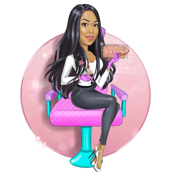 Beauty Salon Logo Design - Custom Cartoon Portrait Logo for Your ...