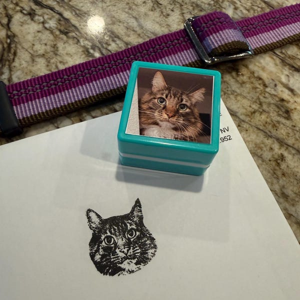 Custom Pet Stamp Self Inking-cat Dog Portrait Pre Inked Stamp ...