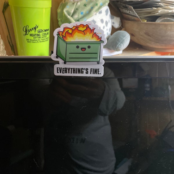 Cute Dumpster Fire Sticker - Etsy
