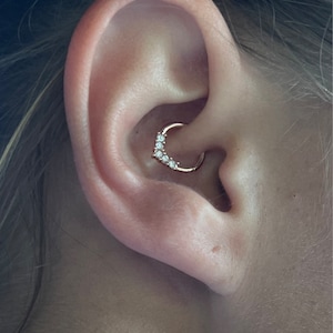 14kt Gold Genitalclithoodchristina Piercing Double Clear - Etsy