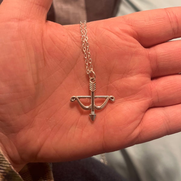 The Archer Necklace // Silver Chain // Bow & Arrow Necklace // Concert ...