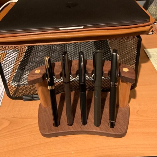 Pen Holder Stand, Wooden Pen Display Organizer, Pen Collectors Gift ...
