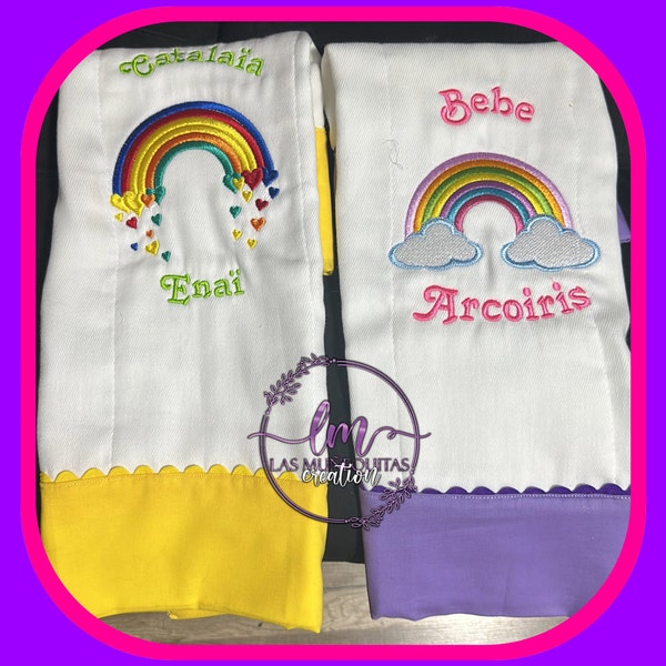 Rainbow Machine Embroidery Design, Fill Stitch Rainbow, Hearts ...