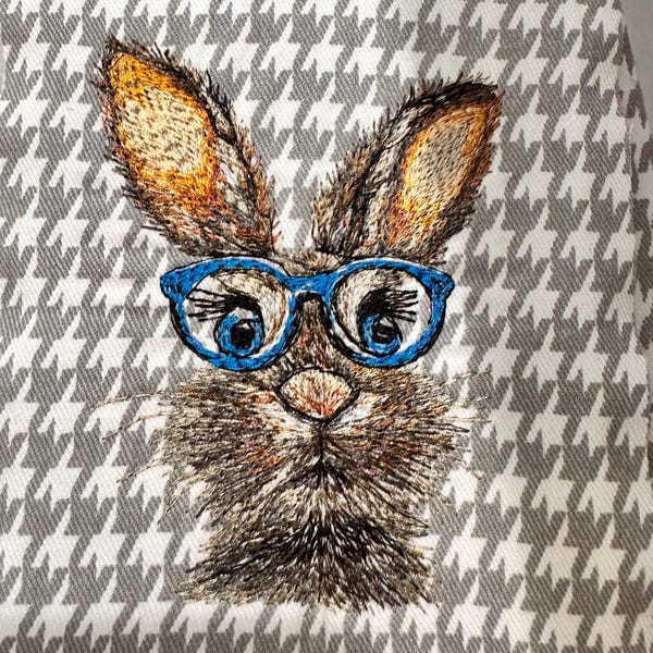 Bunny Machine Embroidery Easter Bunny With Glasses Pattern, 6 Sizes ...