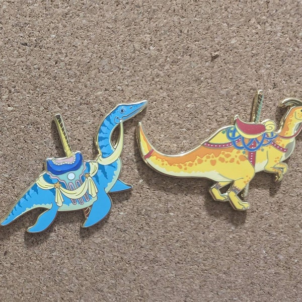 Parasaurolophus Dinosaur Carousel Enamel Pin - A Symphony of Cuteness ...