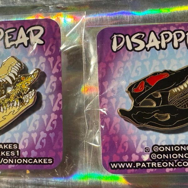 Alligator Enamel Pin Set - Gold Rainbow Metal Glow in the Dark Green ...
