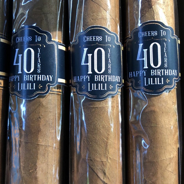 Custom Birthday Cigar Labels, Custom Milestone Cigar Labels, 30th, 40th ...