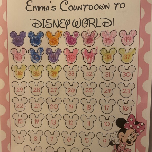 Vacation Countdown Editable PDF // Custom Name, 50 Day Countdown ...