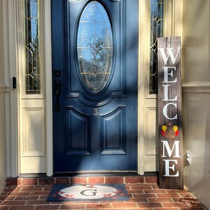 Large Vertical Welcome Sign Front Door Sign Porch Leaner | Etsy