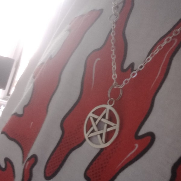 Pentagram Silver Necklace & Pendent | Emo Goth Cool Fashion Rock Tattoo ...